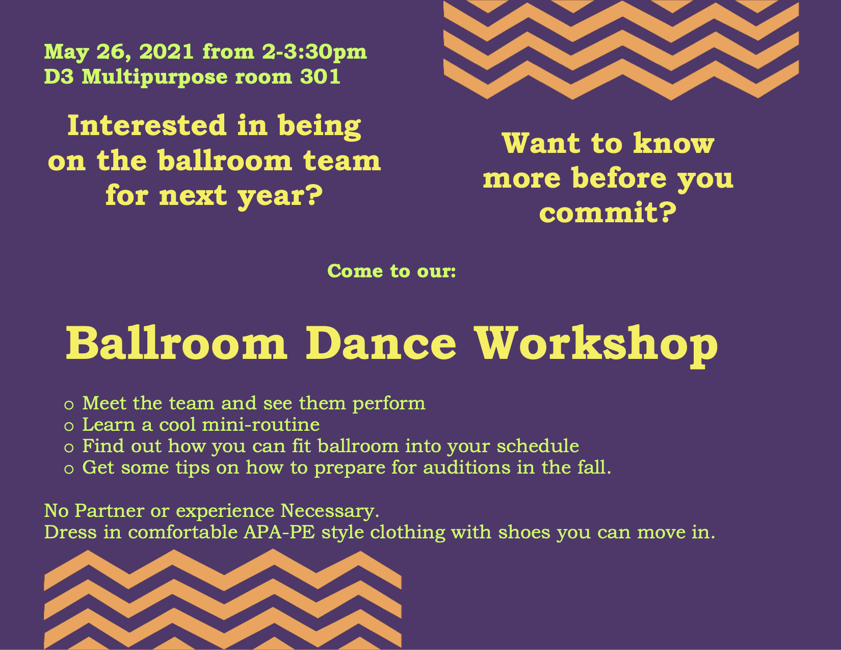 Ballroom Team Workshop - Draper Campus 3